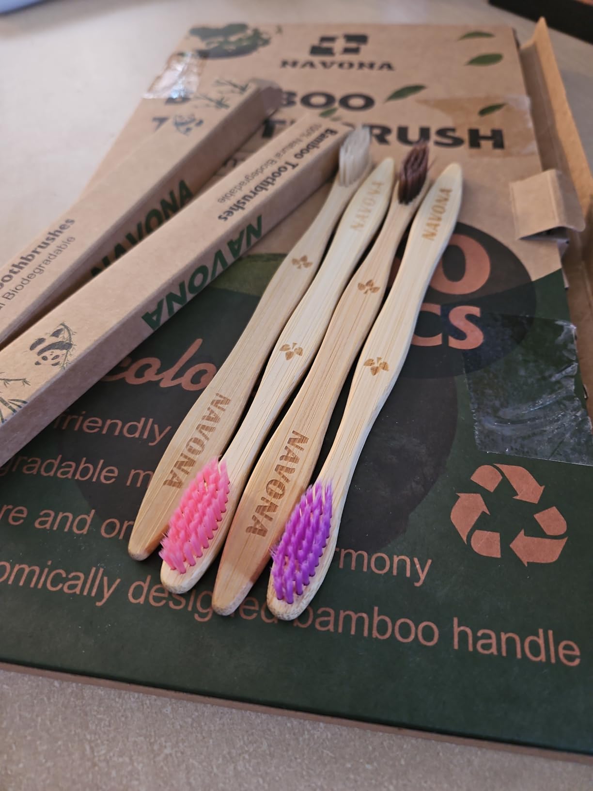 Amazon.com : 30 PCS Biodegradable Bamboo Toothbrushes,10 Colors, BPA ...