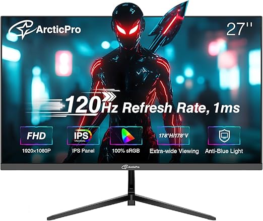 Amazon.com: ArcticPro 27 inch Monitor 120Hz, FHD 1080p, Computer ...