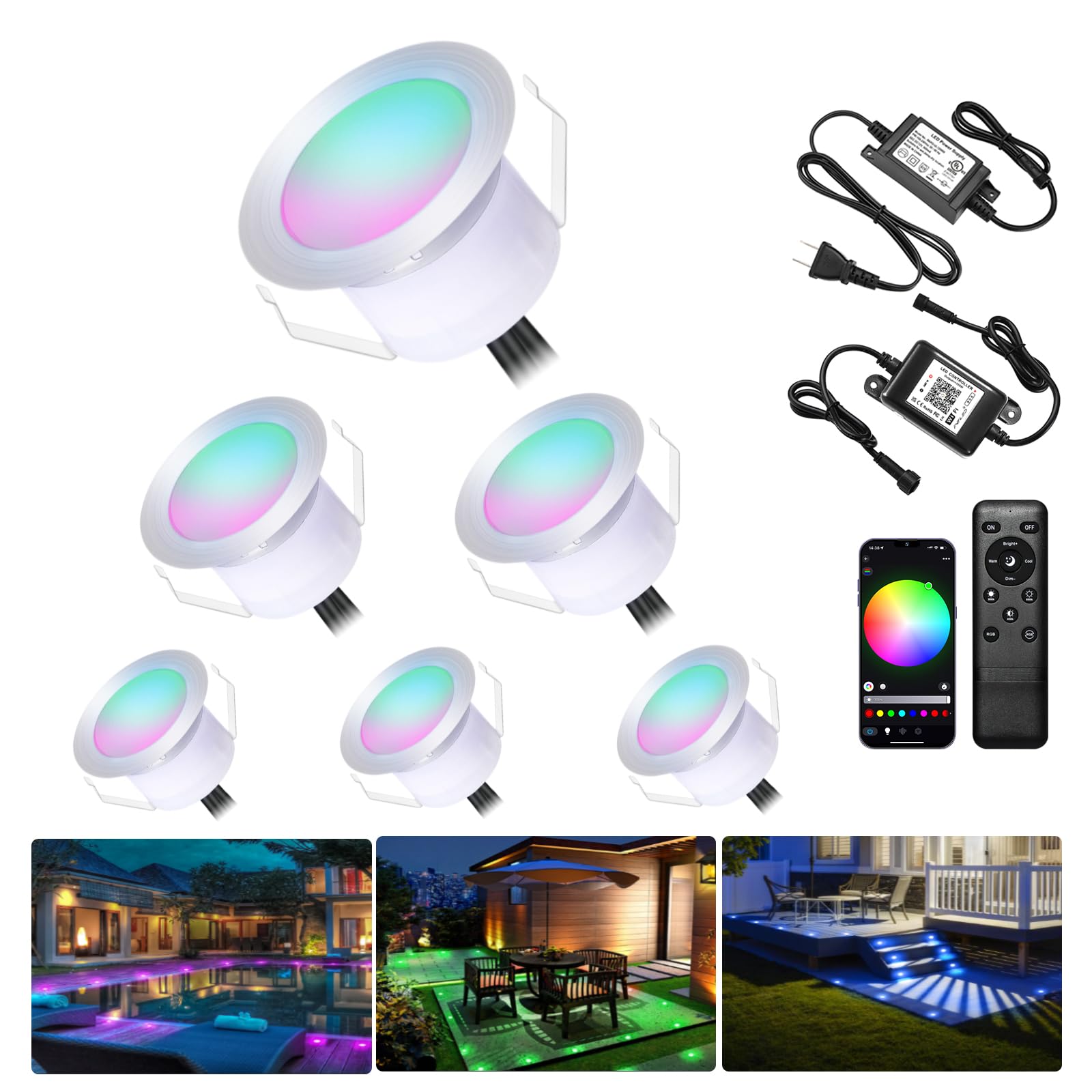 Snapklik.com : Smart Outdoor 12V Low Voltage LED Deck Lights, IP67 ...