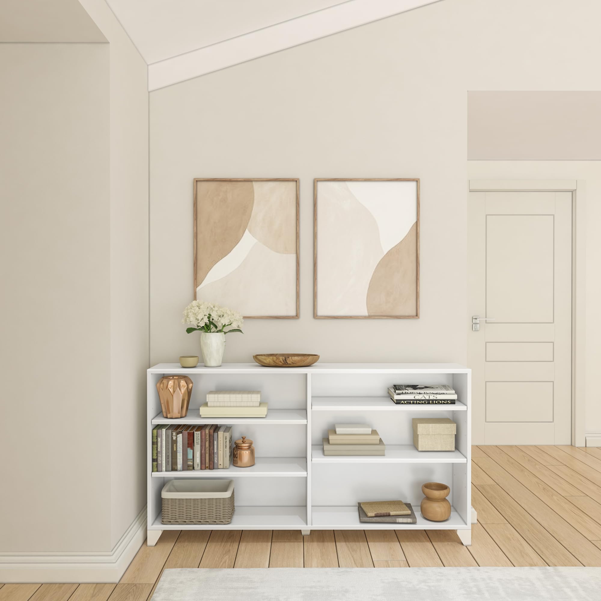 Amazon.com: Plank+Beam Classic 6 Shelf Adjustable Bookcase, Engineered ...