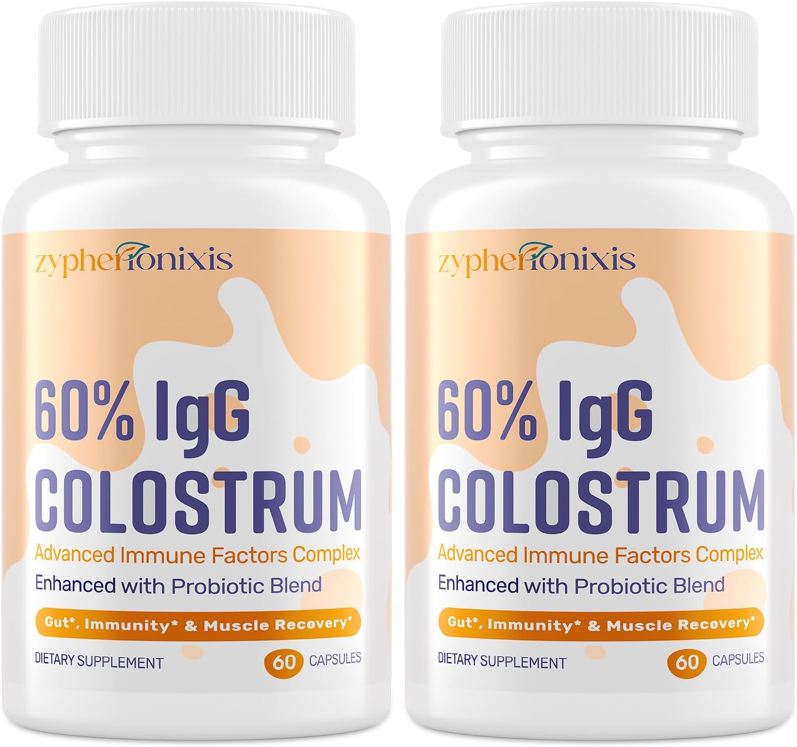 Amazon.com: Zypherionixis Bovine Colostrum Supplement Capsules 1300mg ...