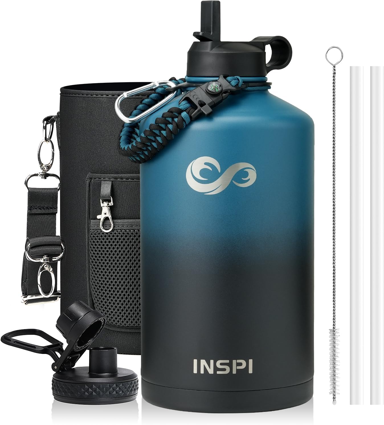 Amazon.com: Manna Insulated 100 oz or 2.3 liter Water Bottle with Dual ...