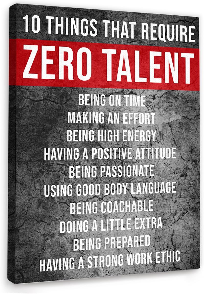 Amazon.com: 10 Things that Require Zero Talent Wall Decor,Motivational ...