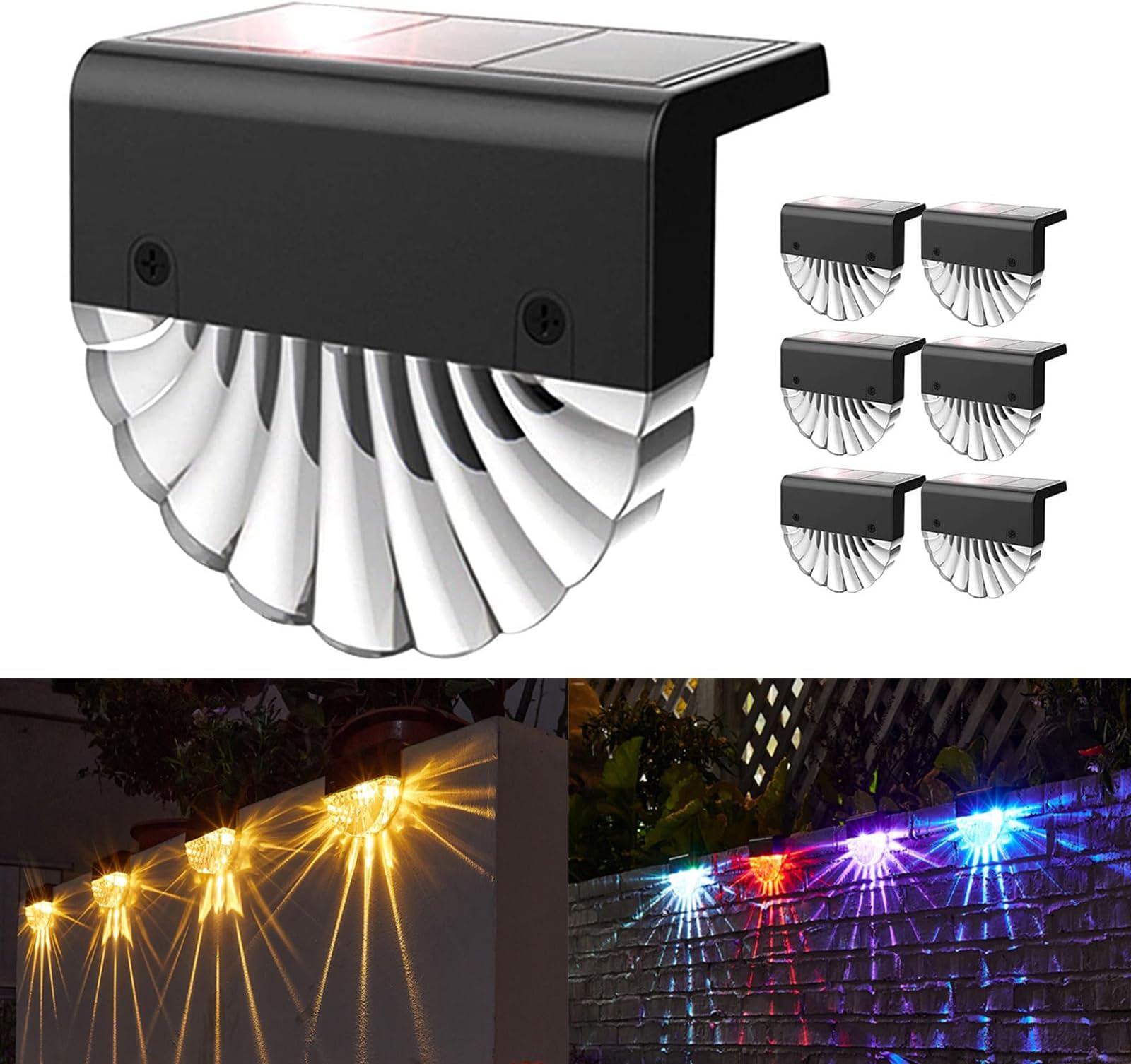 Solar Deck Lights 6 Pack ,Solar Fence Lights Outdoor Waterproof Led ...