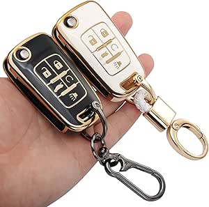 Amazon.com: HOUTIAN 2-Pack for Chevrolet Key Fob Cover with Keychain ...