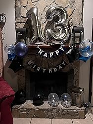 Amazon.com: 13th Birthday Decorations for Boys Dark Blue, HAPPY ...