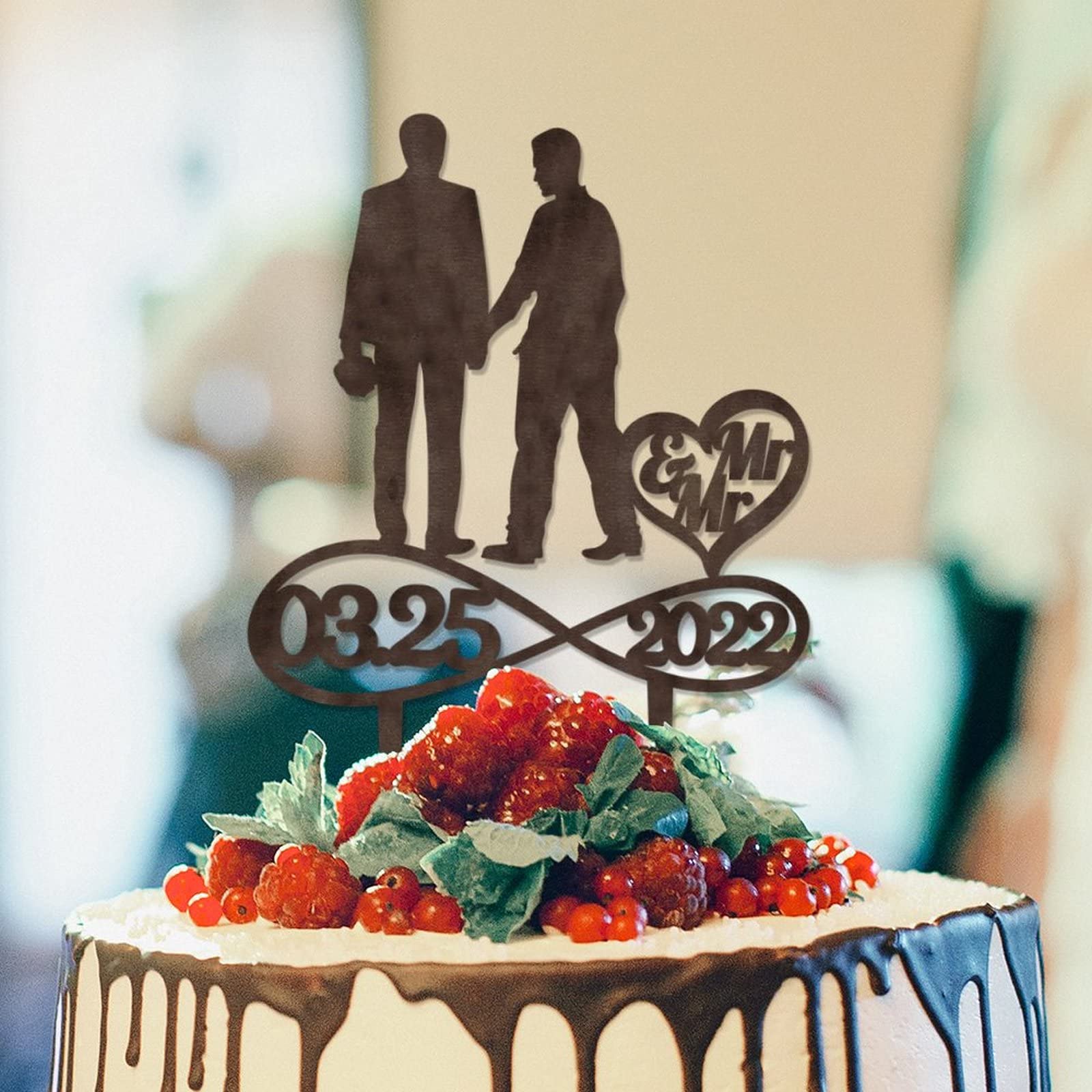 Buy Gay Couple Silhouette Cake Topper Same Sex Marriage Cake Topper for ...