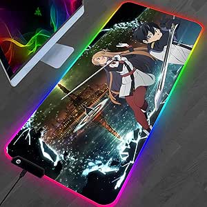 Amazon.com: Mouse Pads Anime LED Mouse Pad Extended Pad Sword Girl Desk ...