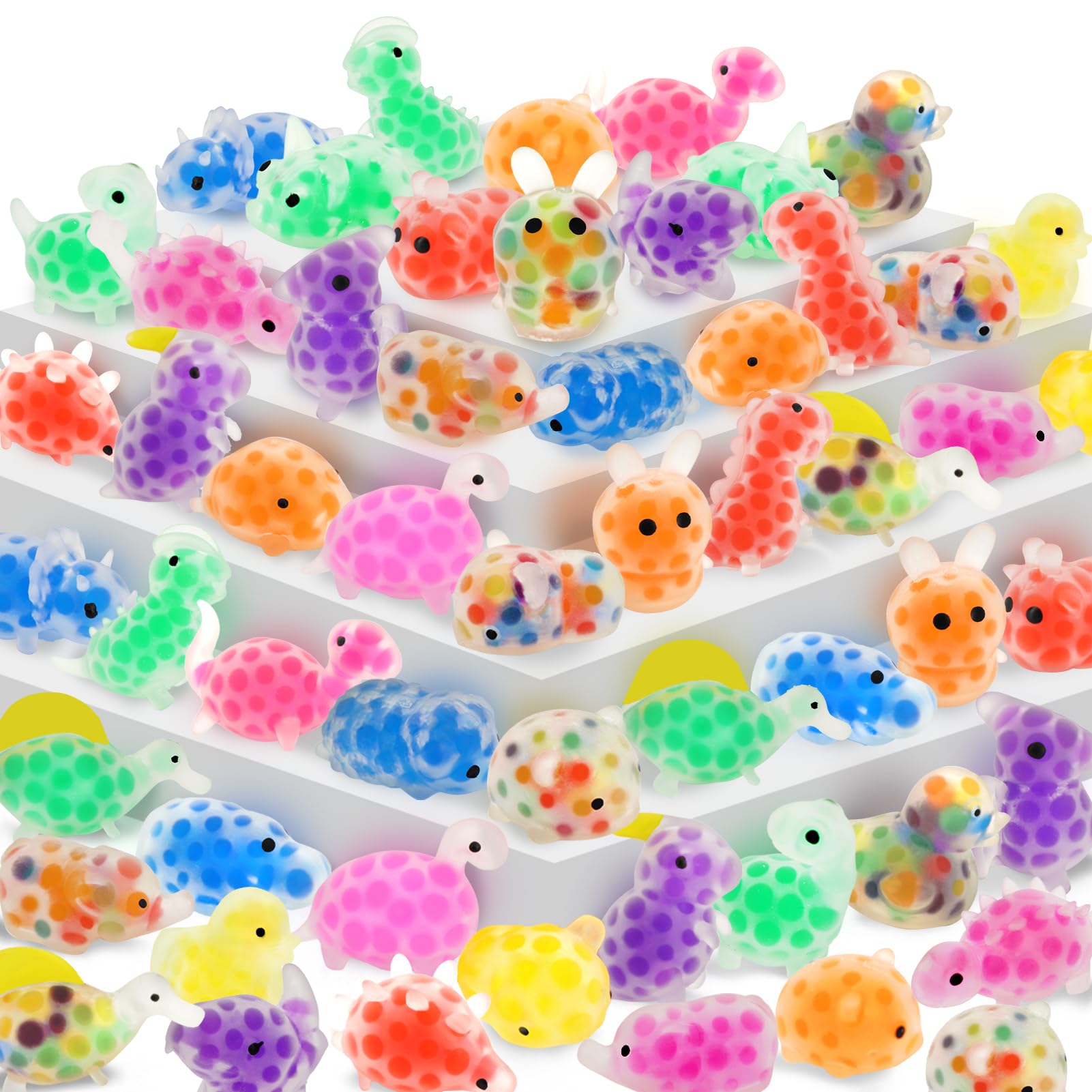 Amazon.com: Mini Fidget Animal Squishy: 55pcs Small Squishies Prizes ...