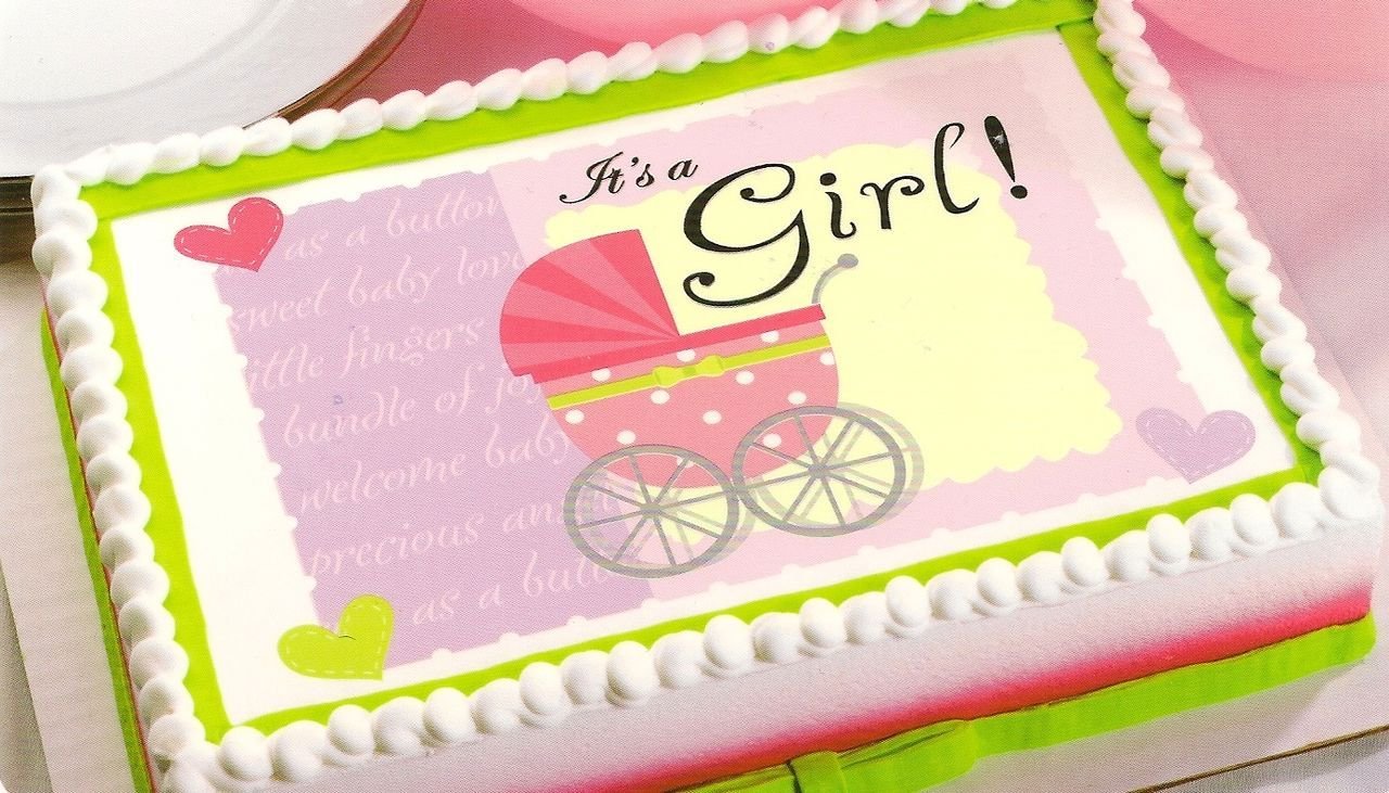 Amazon.com: 1/4 Sheet ~ It's A Girl Stroller Birthday ~ Edible Cake ...