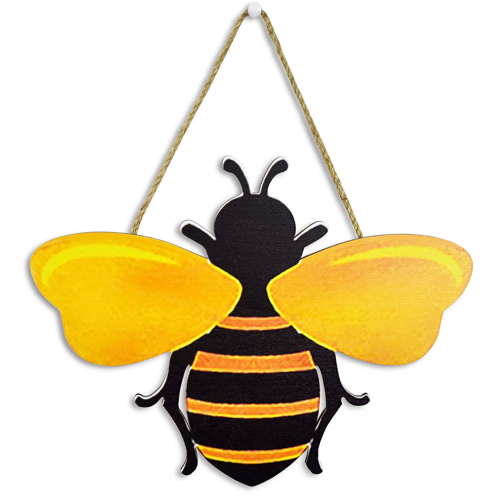 Amazon.com: MACLARONX Wooden Bumble Bee Decor 12" Large Honey Bee ...