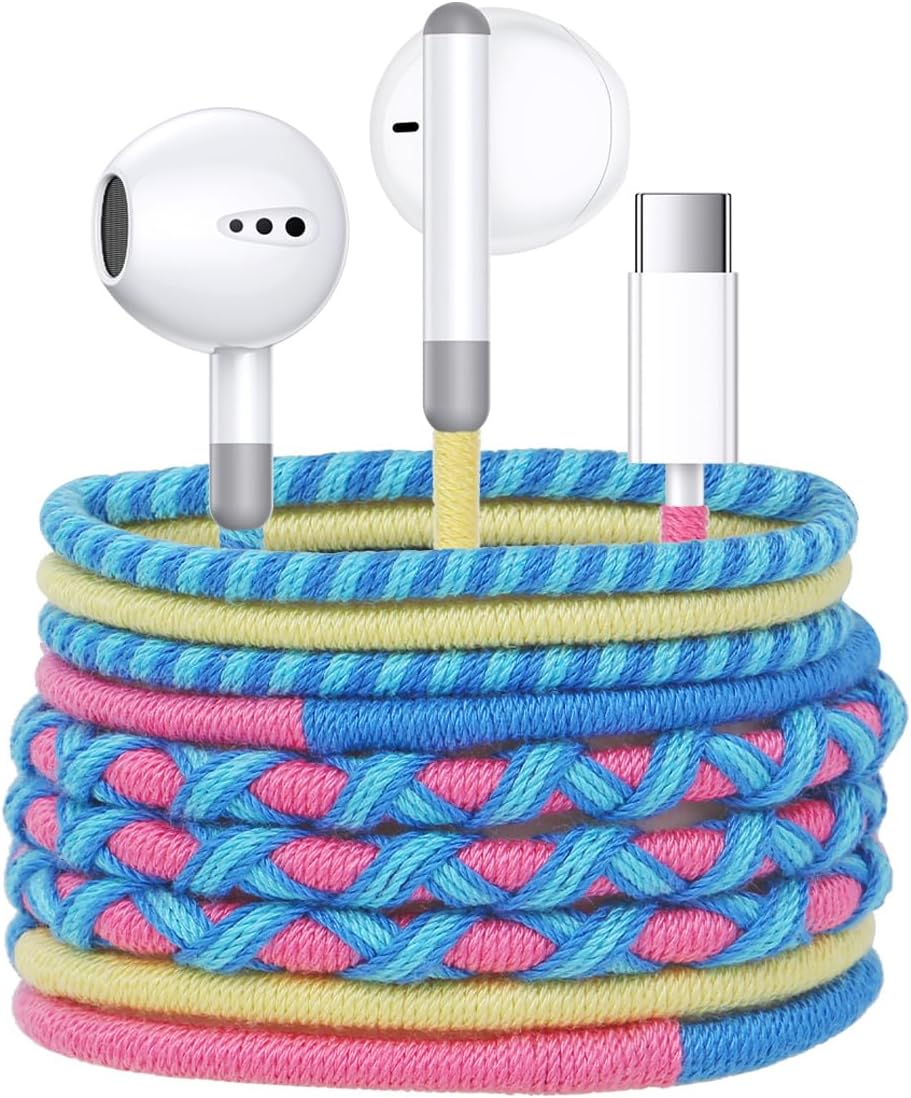 Amazon.com: URIZONS Fabric Cord Braided USB C Headphones Wired ...