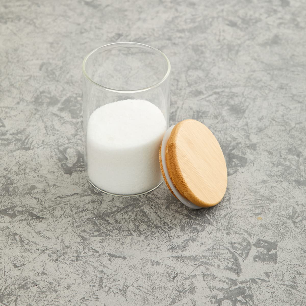 Buy Home Centre Palestine Dalton Borosilicate Glass Jar with Bamboo Lid ...