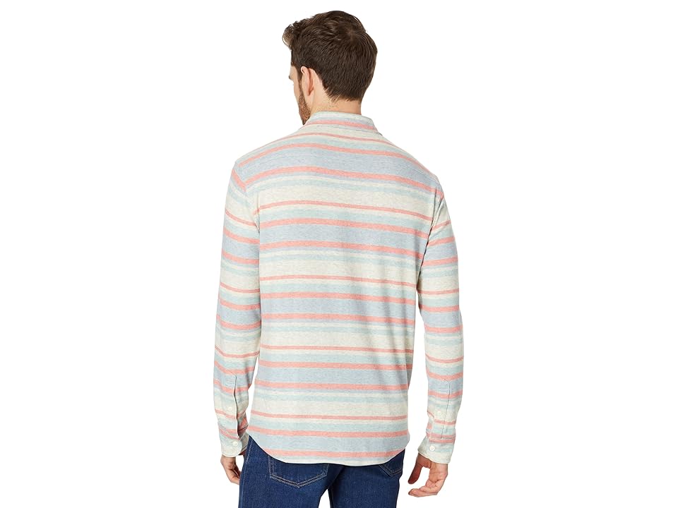 Faherty Legend Sweater Shirt (Coral Reef Stripe) Men's Clothing ...