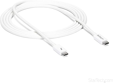 Amazon.com: StarTech.com 6.6ft (2m) Passive Thunderbolt 3 Cable, 20Gbps ...