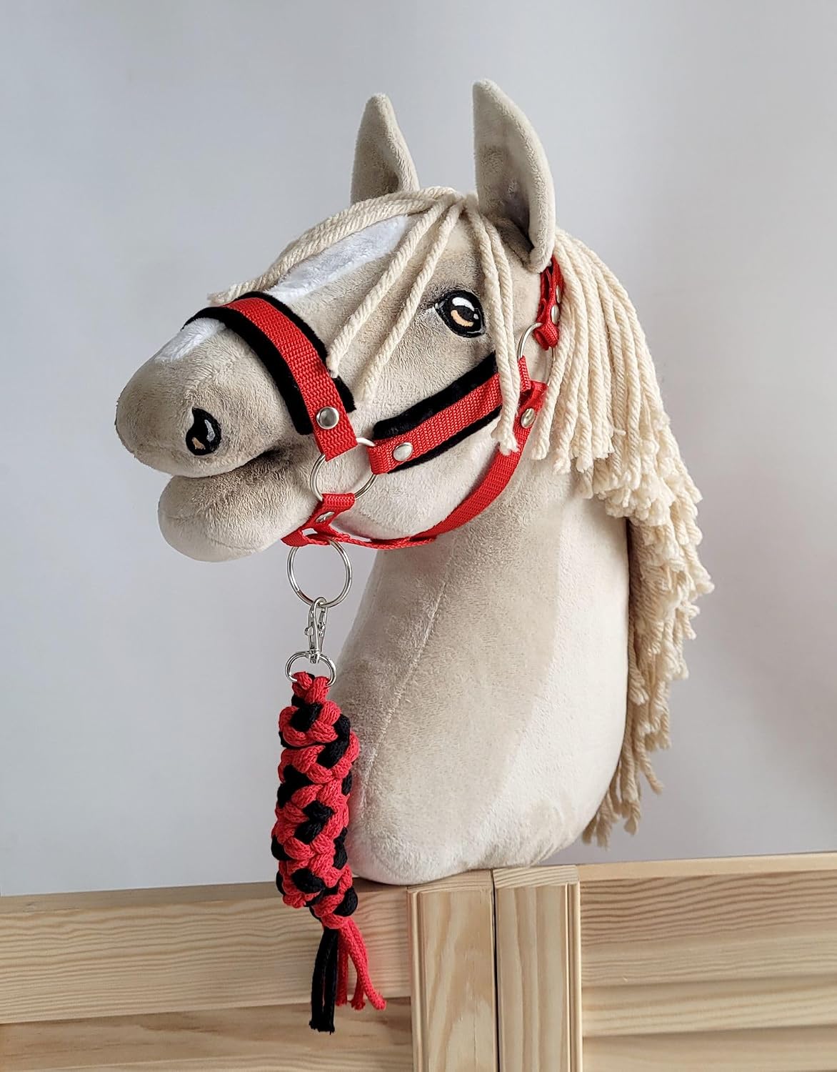 Rope tether for Hobby Horse. No horse included. Black and red. : Amazon ...