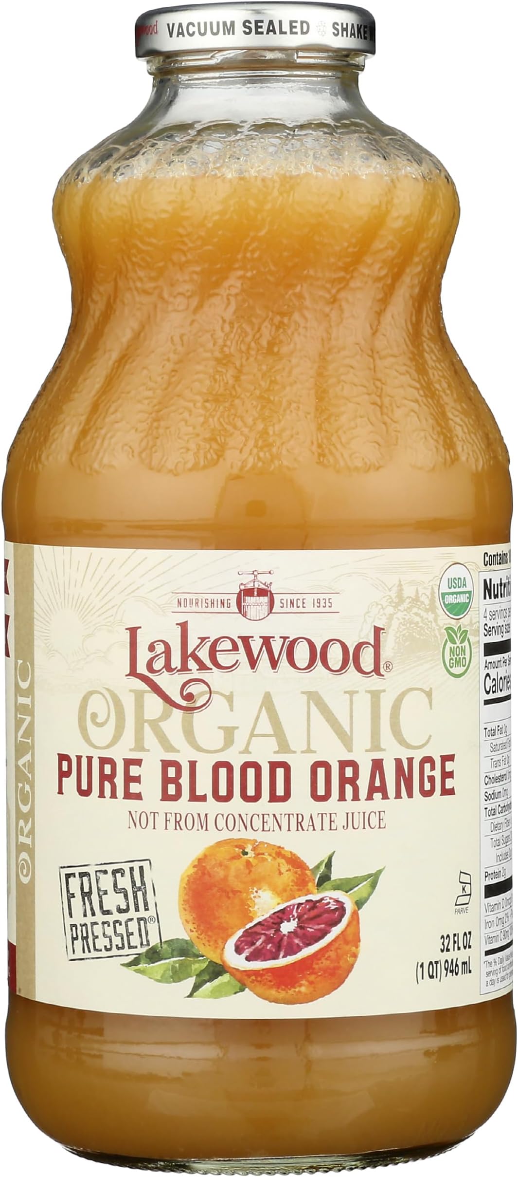 Amazon.com : Lakewood, Juice Pure Blood Orange Organic, 32 Fl Oz ...