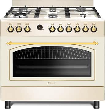 General Gold 90x60 cm Freestanding Gas Cooker 6 Burner, Dual Wok, Gas ...