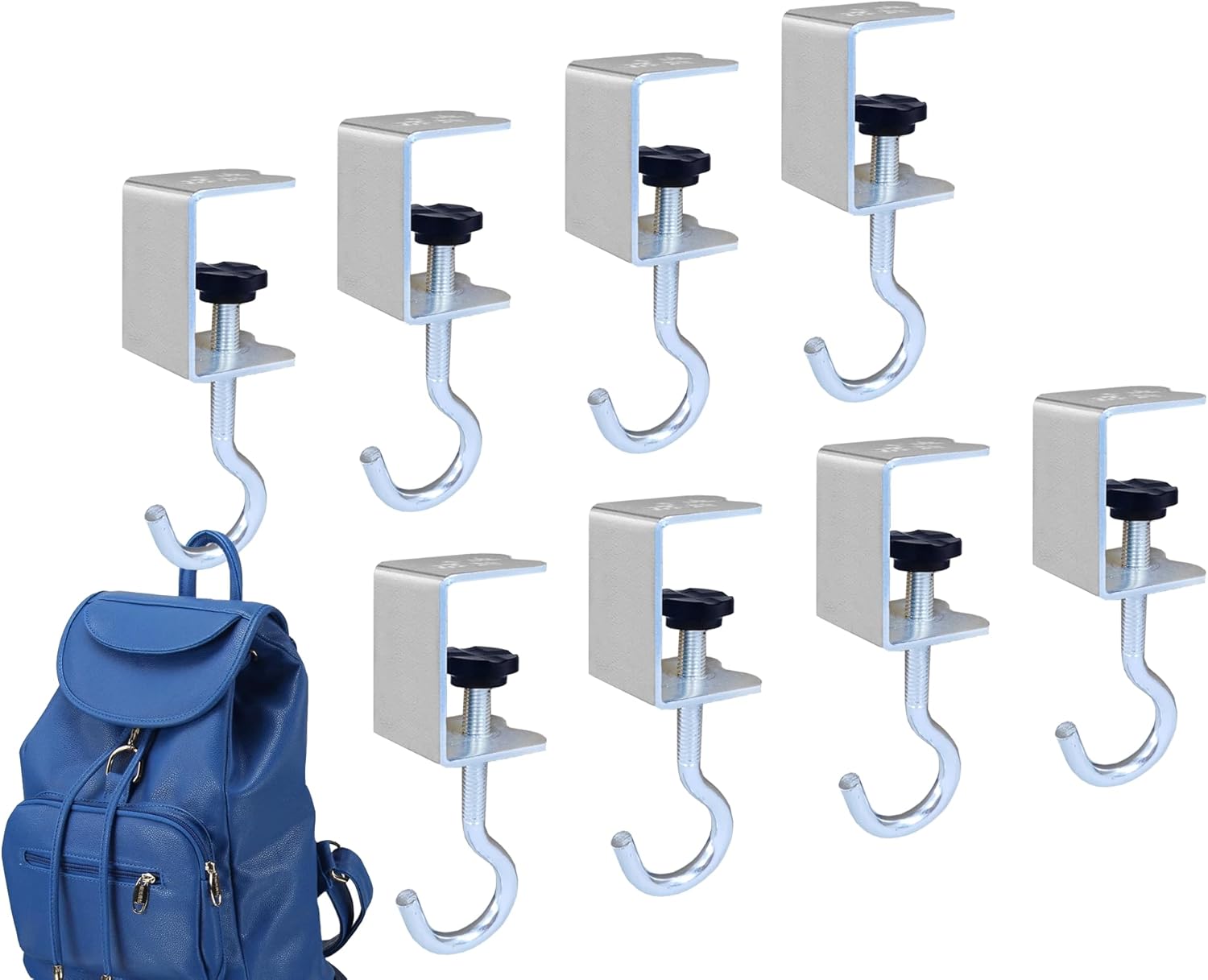 Amazon.com: 8Pcs Adjustable Desktop Side Hooks, School Bag Backpack ...