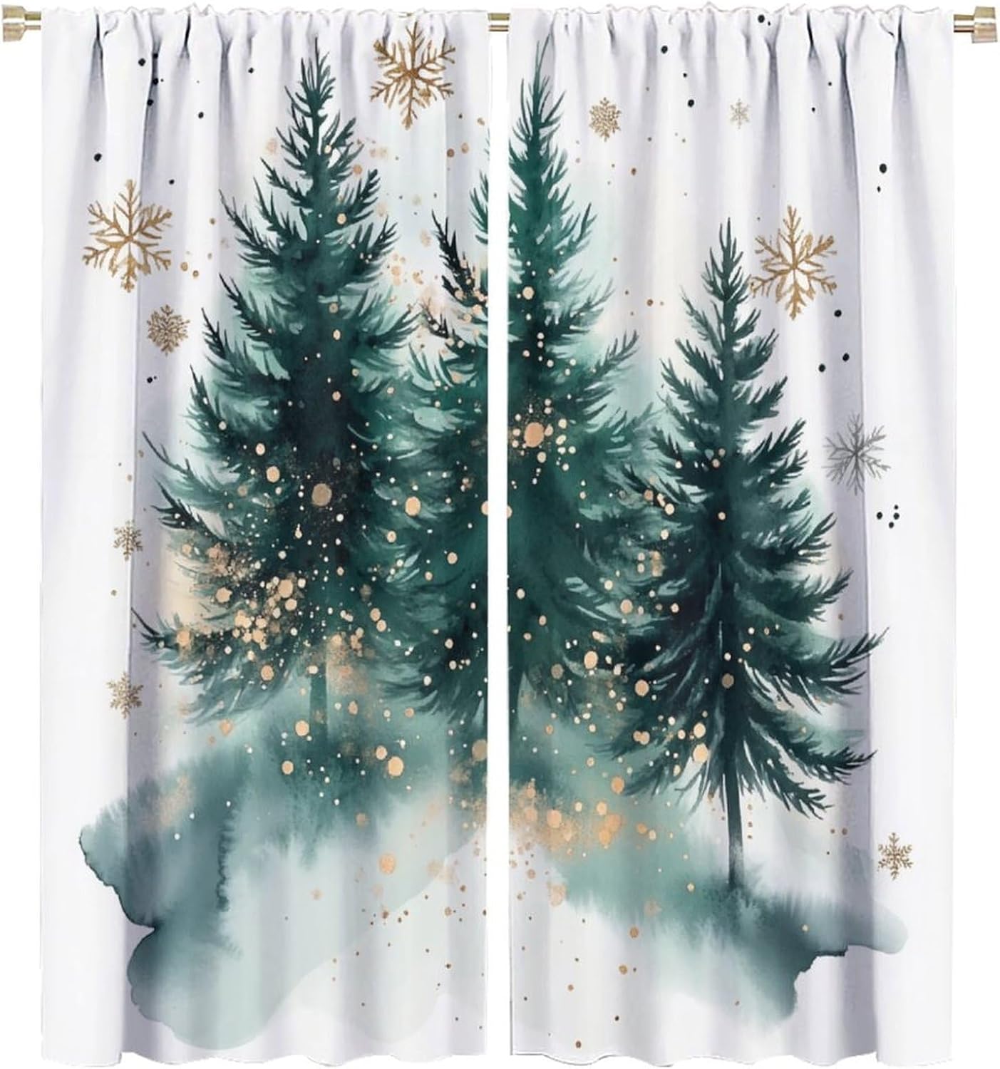 Amazon.com: WDHTEXT Art Deco Pine Tree Blackout Window Curtain Panels ...