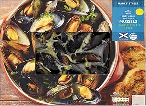Morrisons Ready To Cook Mussels In Garlic Butter Sauce, 500g : Amazon ...