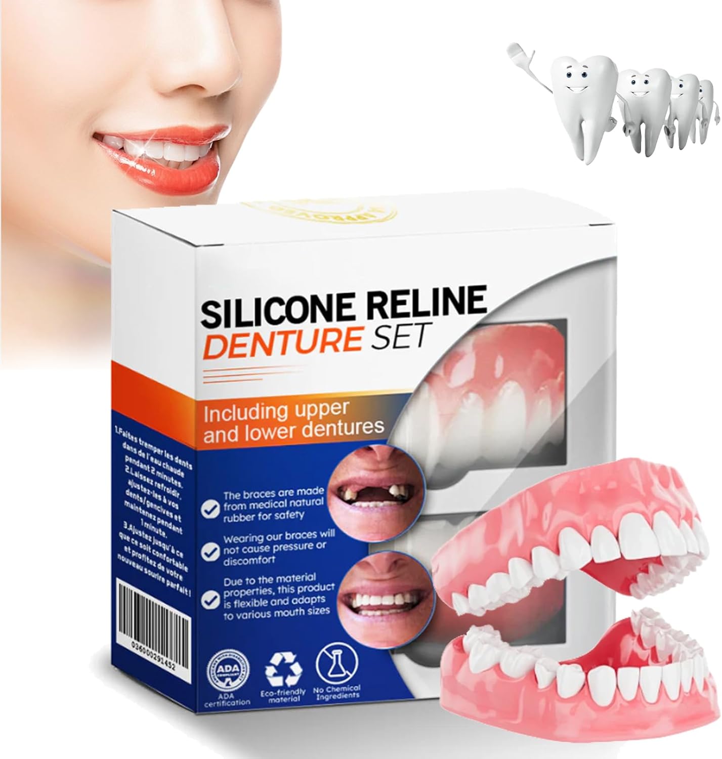 Bikenda Silicone Relinedenture Set, Furzero Denture Reline Kit ...