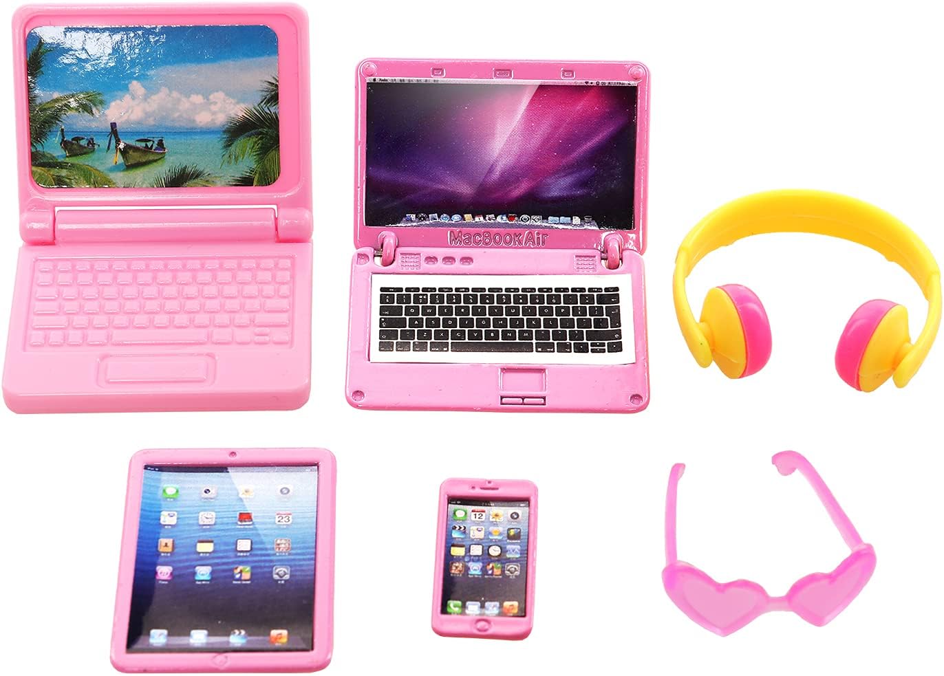 Miunana Dollhouse Decoration Doll Accessories 6 Laptop Computer Tablet ...