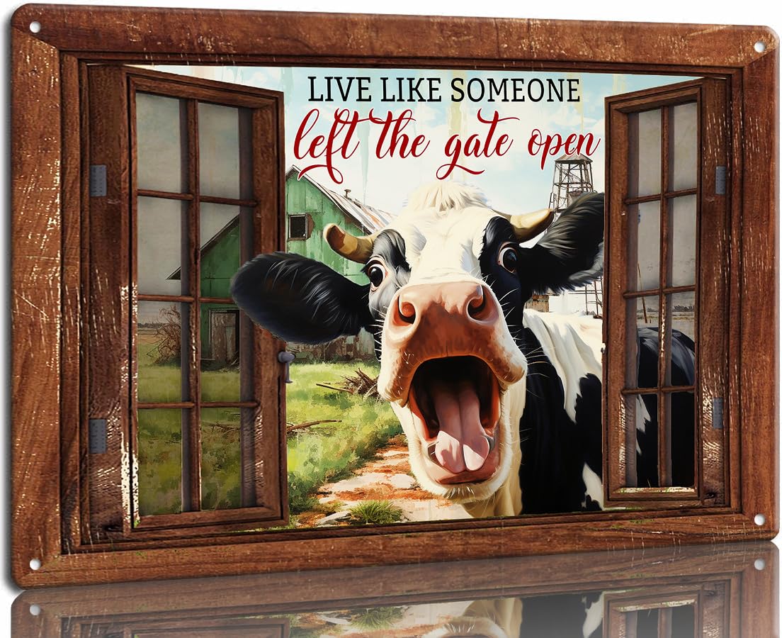 Open Gate Memes Amazon.com: Funny Cow Signs Live Like Someone Left