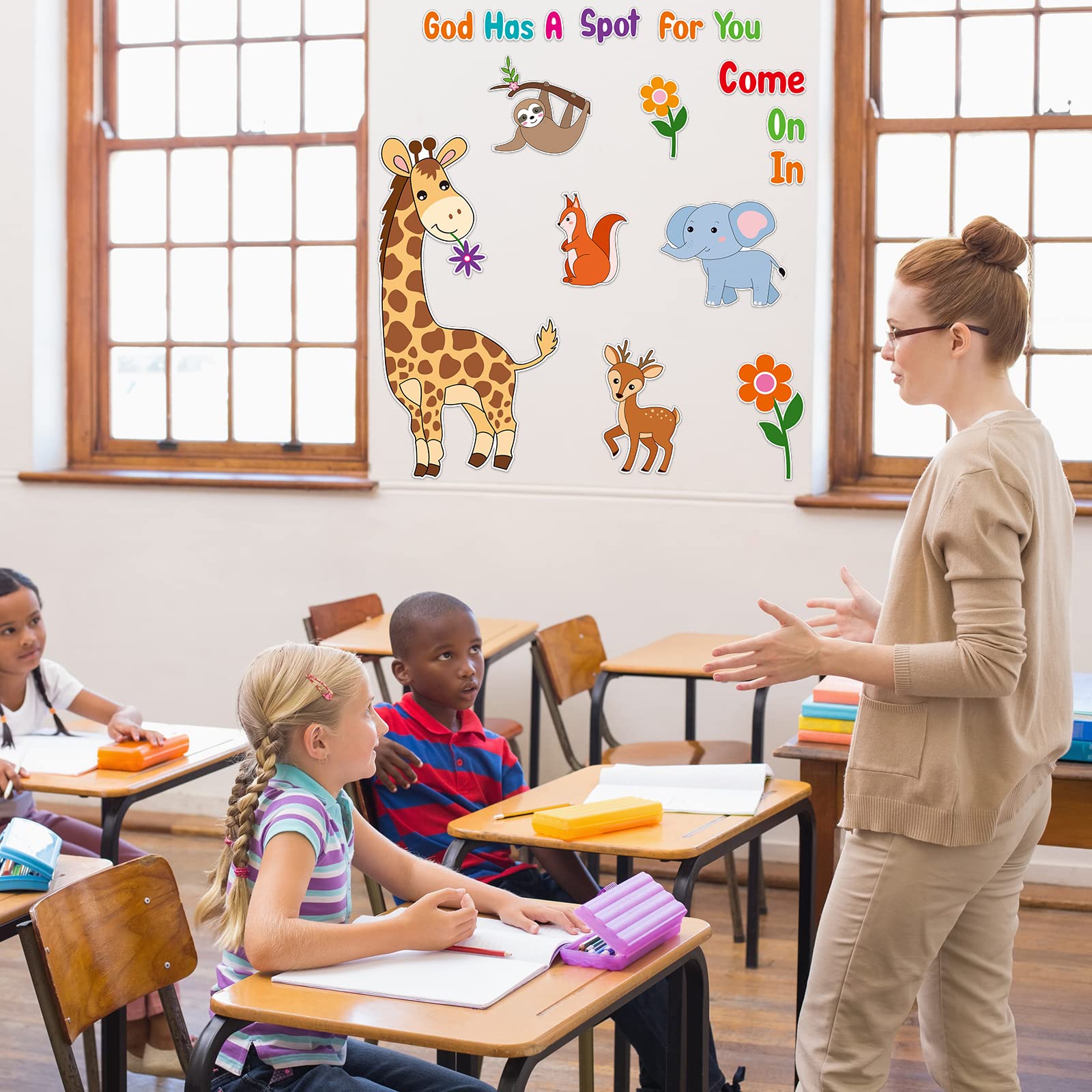 Snapklik.com : 27 Pcs Classroom Door Cover God Has A Spot For You Sunday School Religious ...