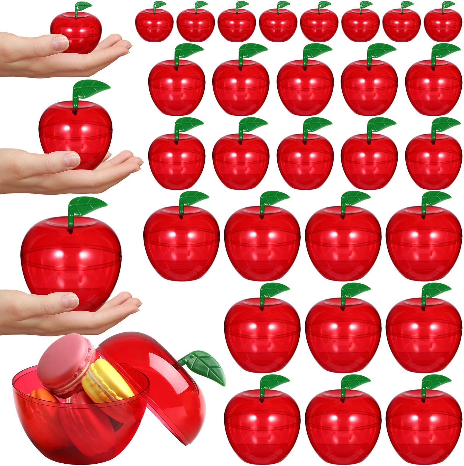 Amazon.com: Tanlade Plastic Apple Container Valentine Apple Container ...
