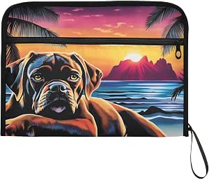 Amazon.com : QGBYMX Expandable Filing Folder Dog Hawaii Scene, Funny ...