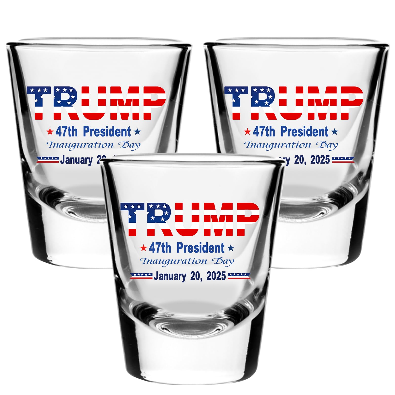 Amazon.com: 3Pcs Trump Inauguration Whiskey Shot Glass 1.75 oz ...