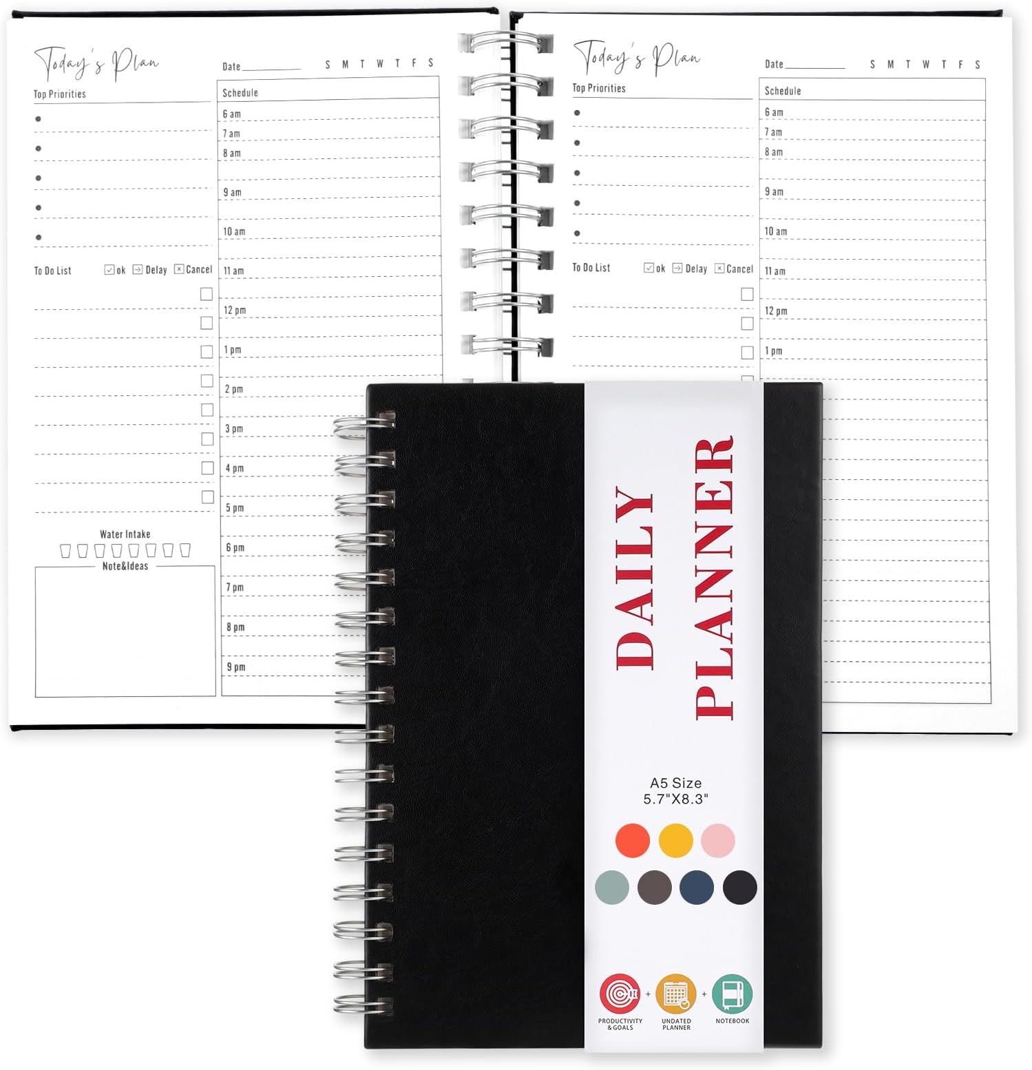Thboxes Undated Daily Planner, A5 To Do List, 160 Pages Life Weekly ...