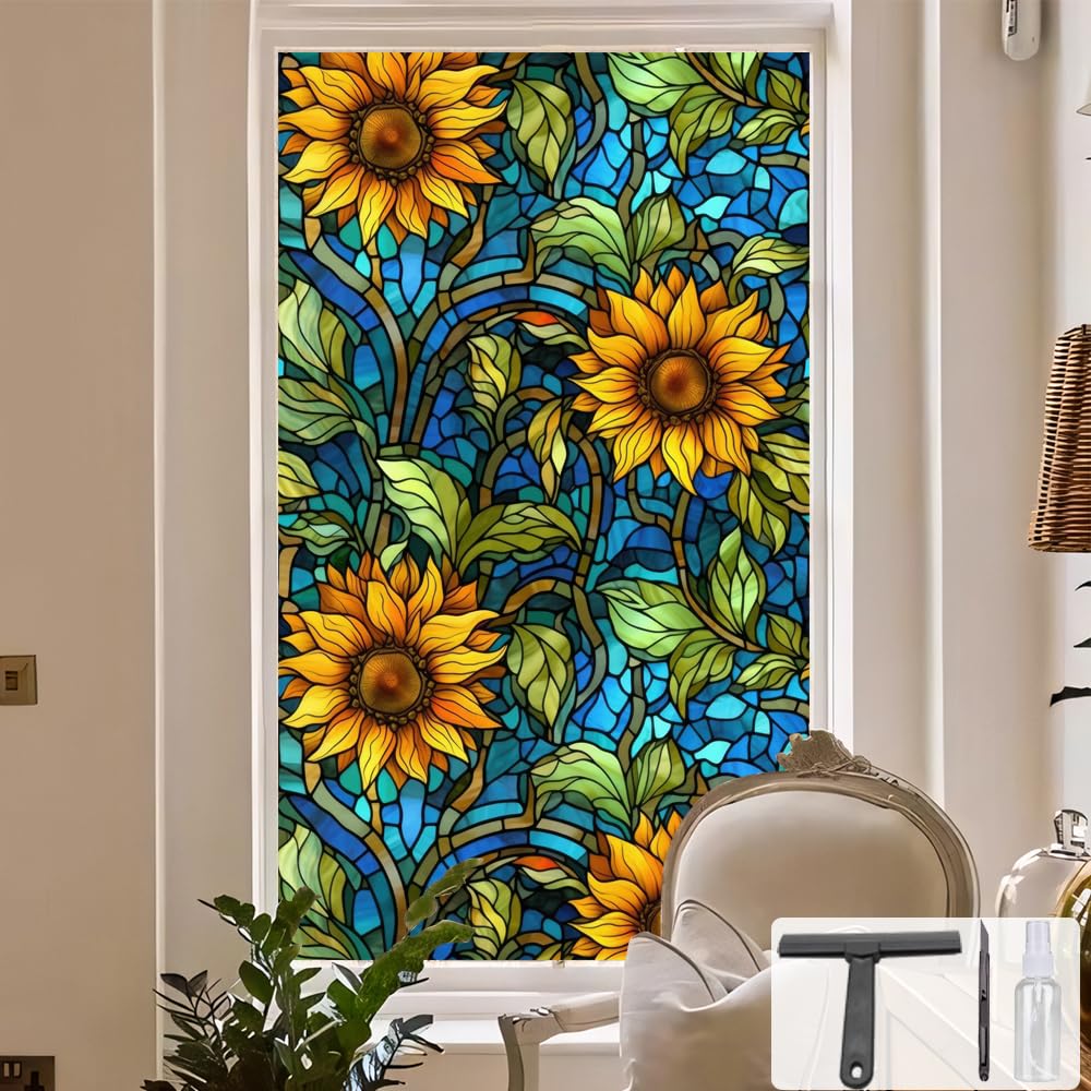 Amazon.com: Window UV Protection Privacy Film:Non-Adhesive Static Cling ...