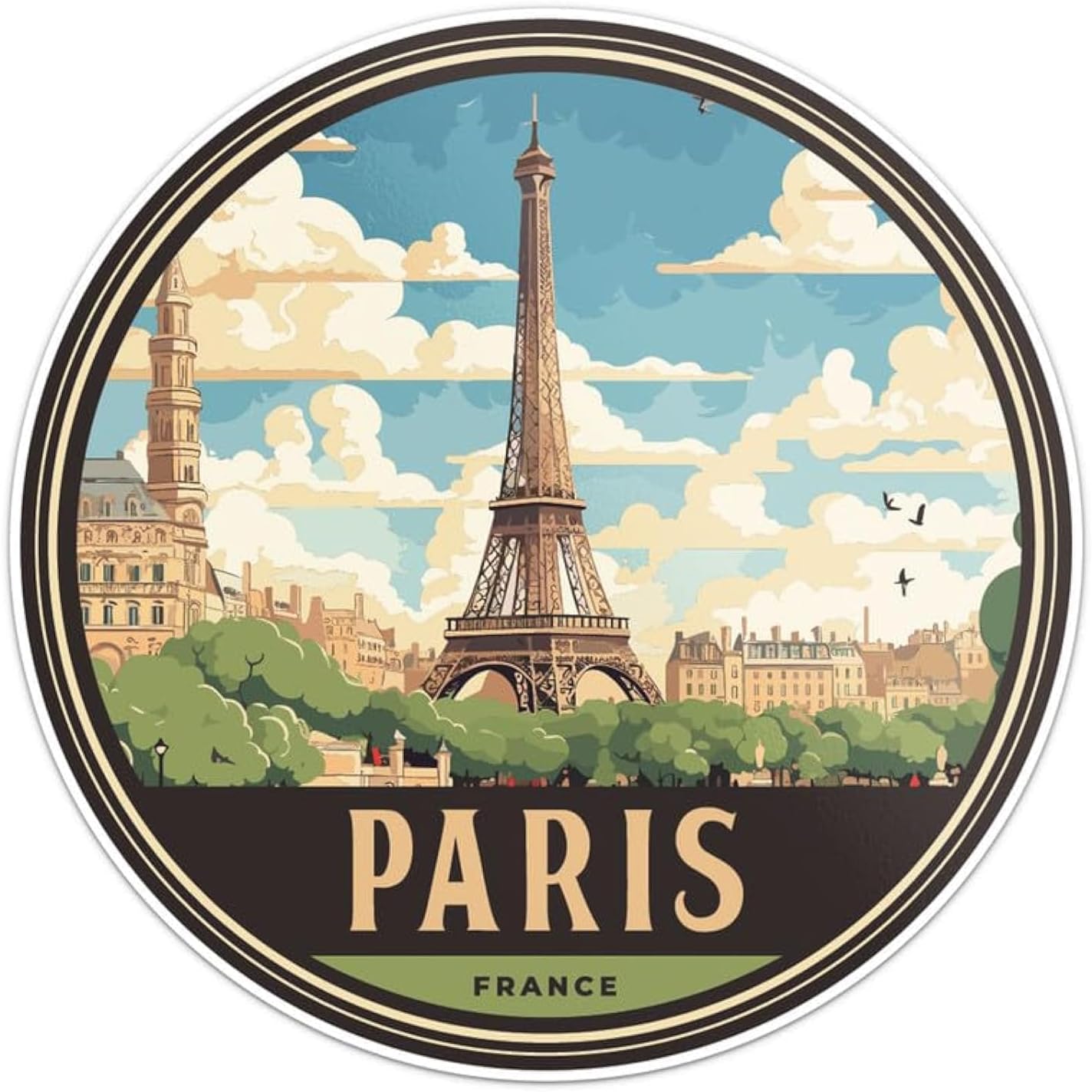 Amazon.com: Eiffel Tower Bumper Sticker Vinyl Decal 5 inches : Automotive