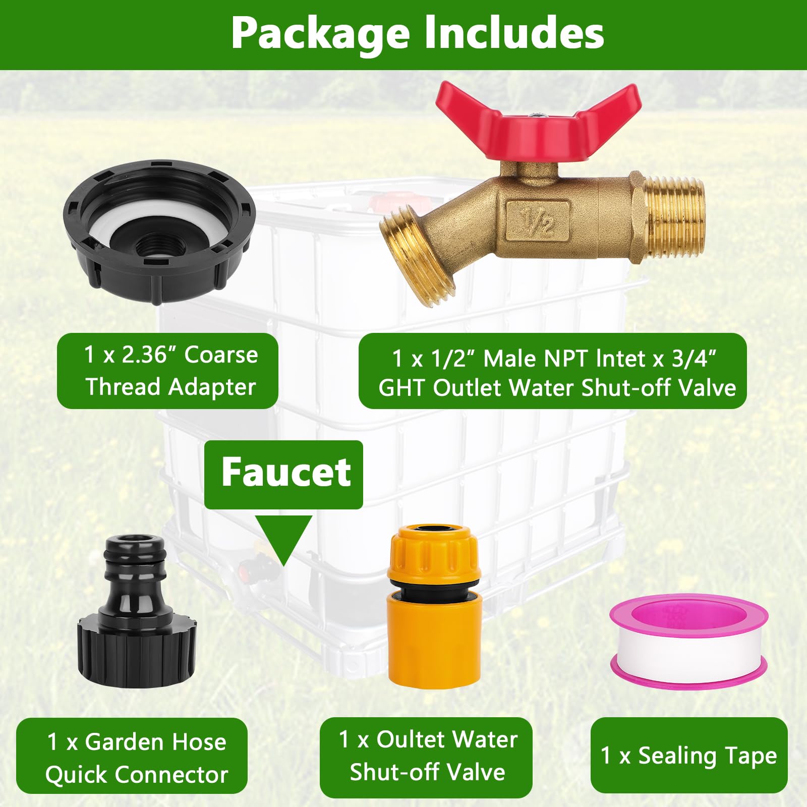 Snapklik.com : IBC Tote Adapter 275-330 Gallon IBC Tote To Garden Hose ...