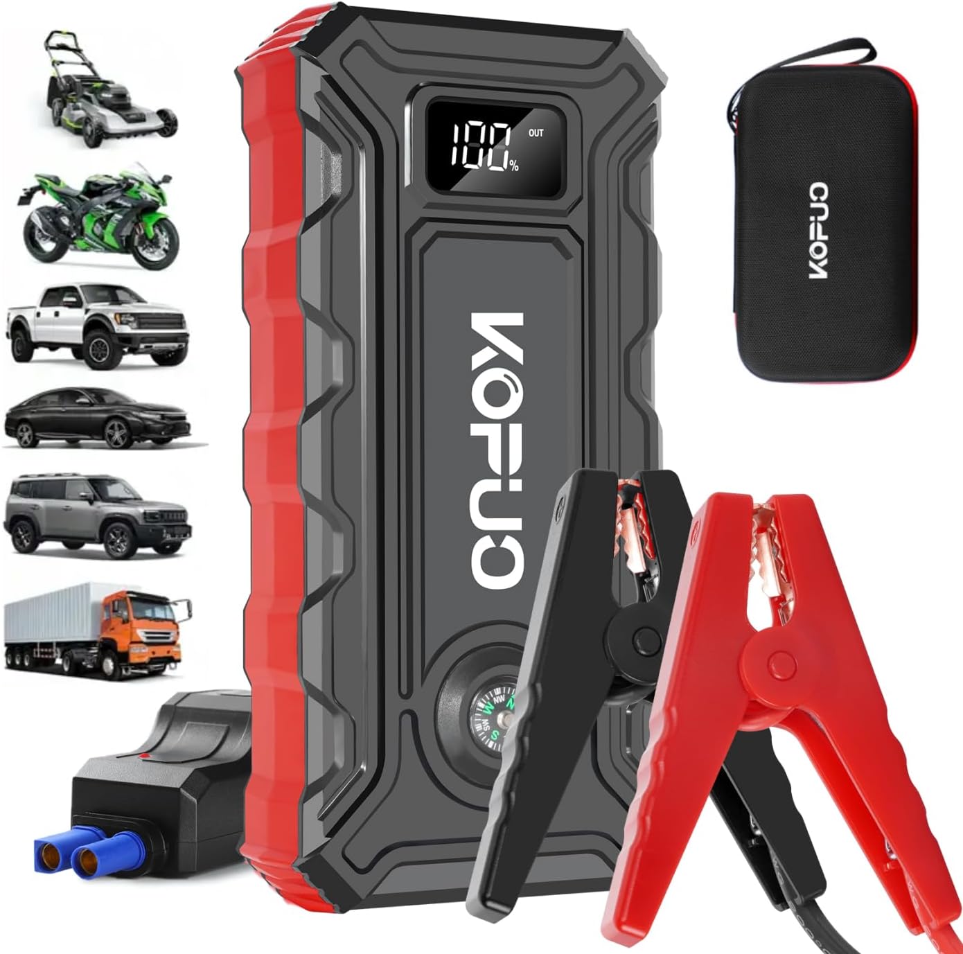 Amazon.com: KOPUO Portable Car Battery Jump Starter 5000A Jump Box(2 ...