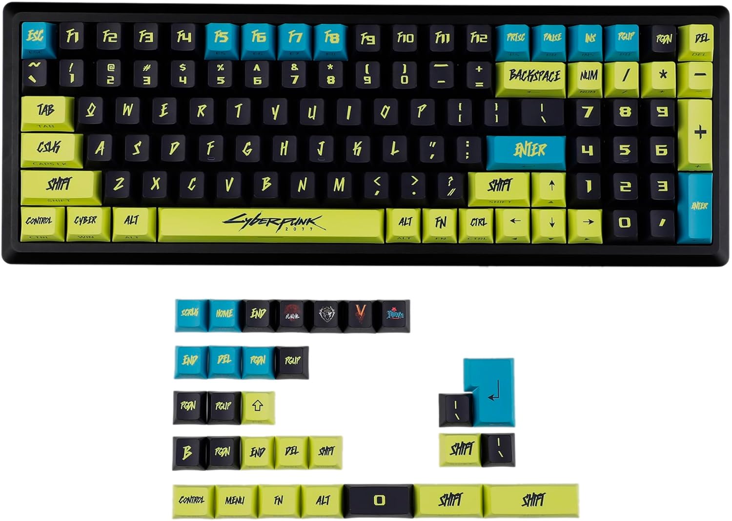 Amazon.com: YMDK Cherry Profile Cyber Style Side-lit Shine Through ...