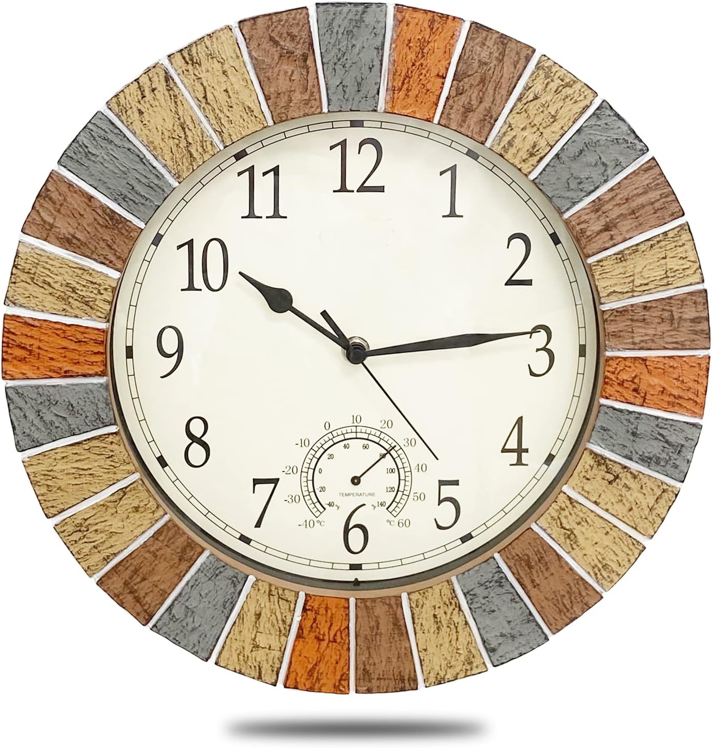 13 Inch Large Clock Outdoor Indoor, Waterproof Wall Clock with ...
