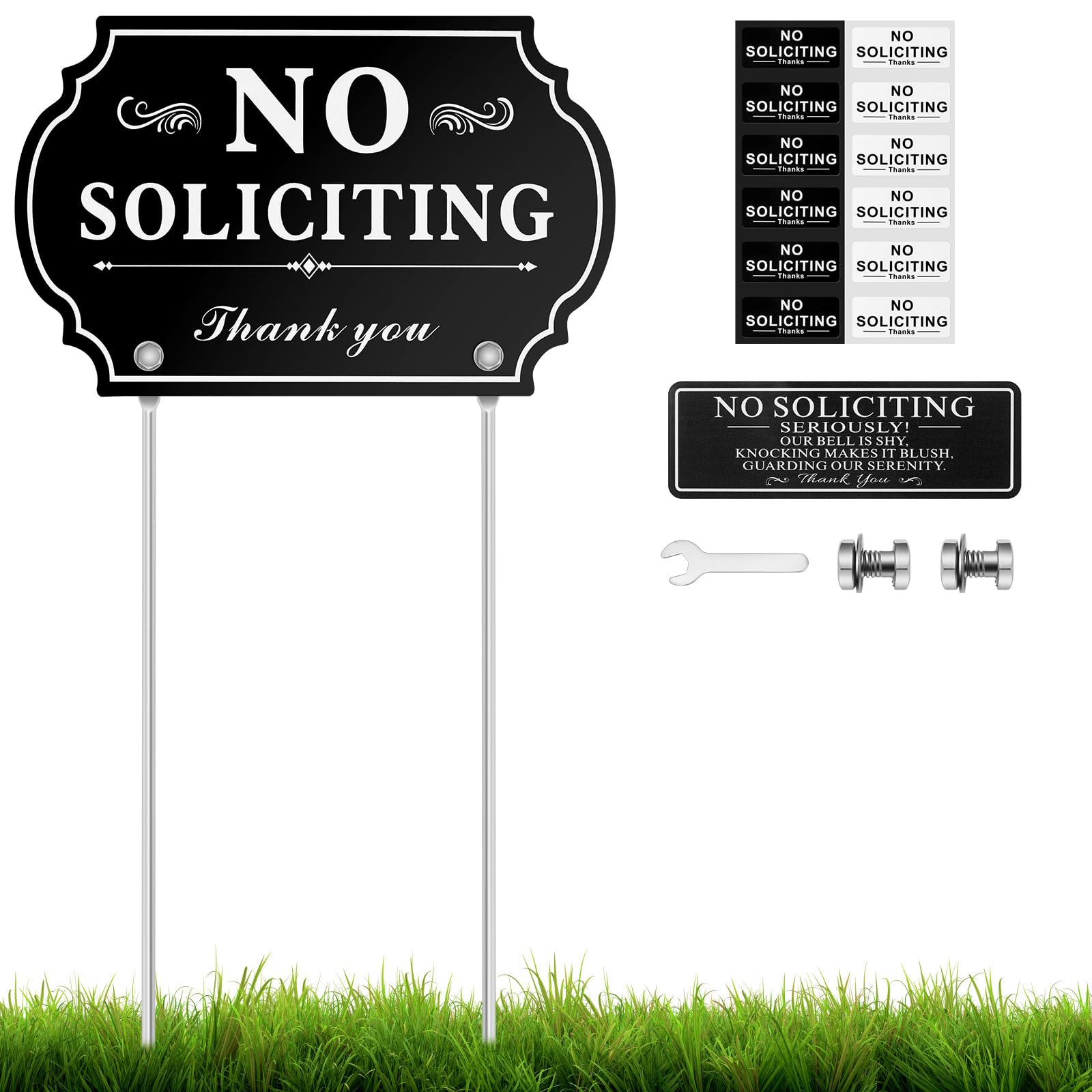 Amazon.com : ROADPLUM No Soliciting Sign for House Aluminium ...