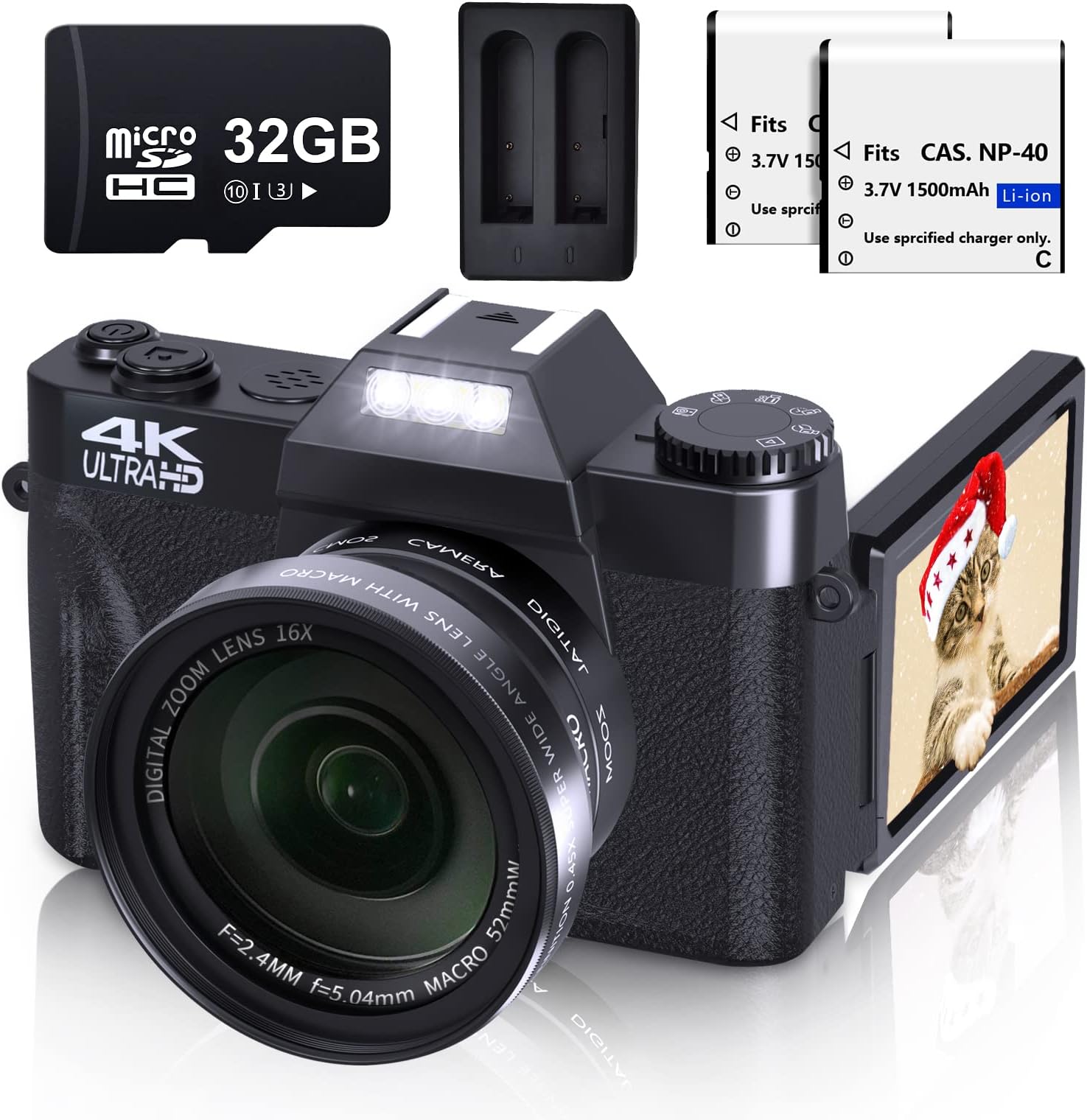 Amazon.com : Digital Camera for Photography and Video VJIANGER 4K 48MP ...
