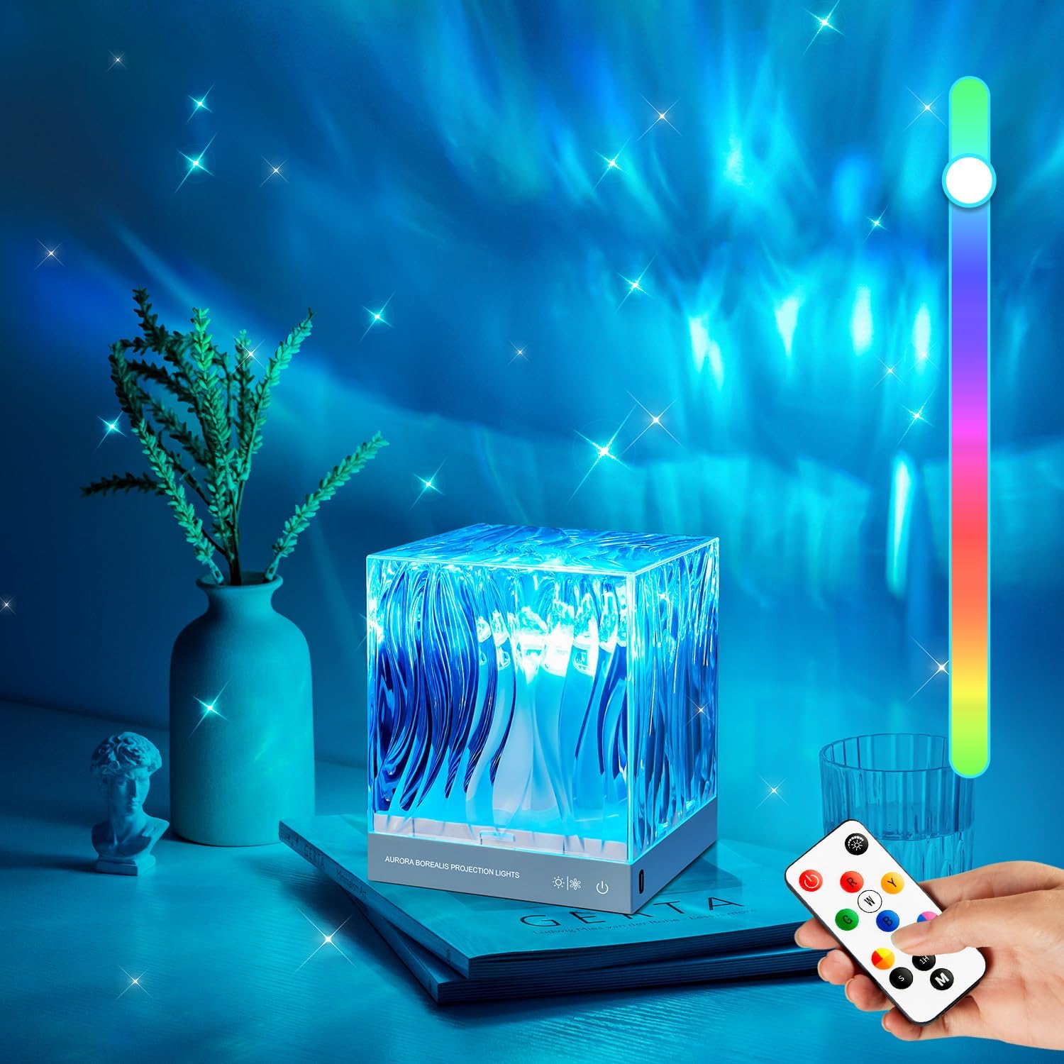 Mood Lighting Crystal Light Projector,18 Color Changing Lamp Ocean ...