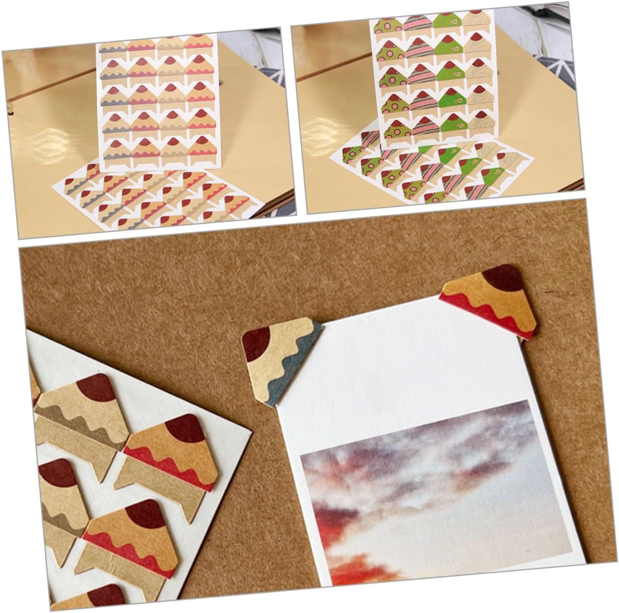 EXCEART 10 Sheets Album Corner Stickers 4g Brush Head Paper Photo Album ...