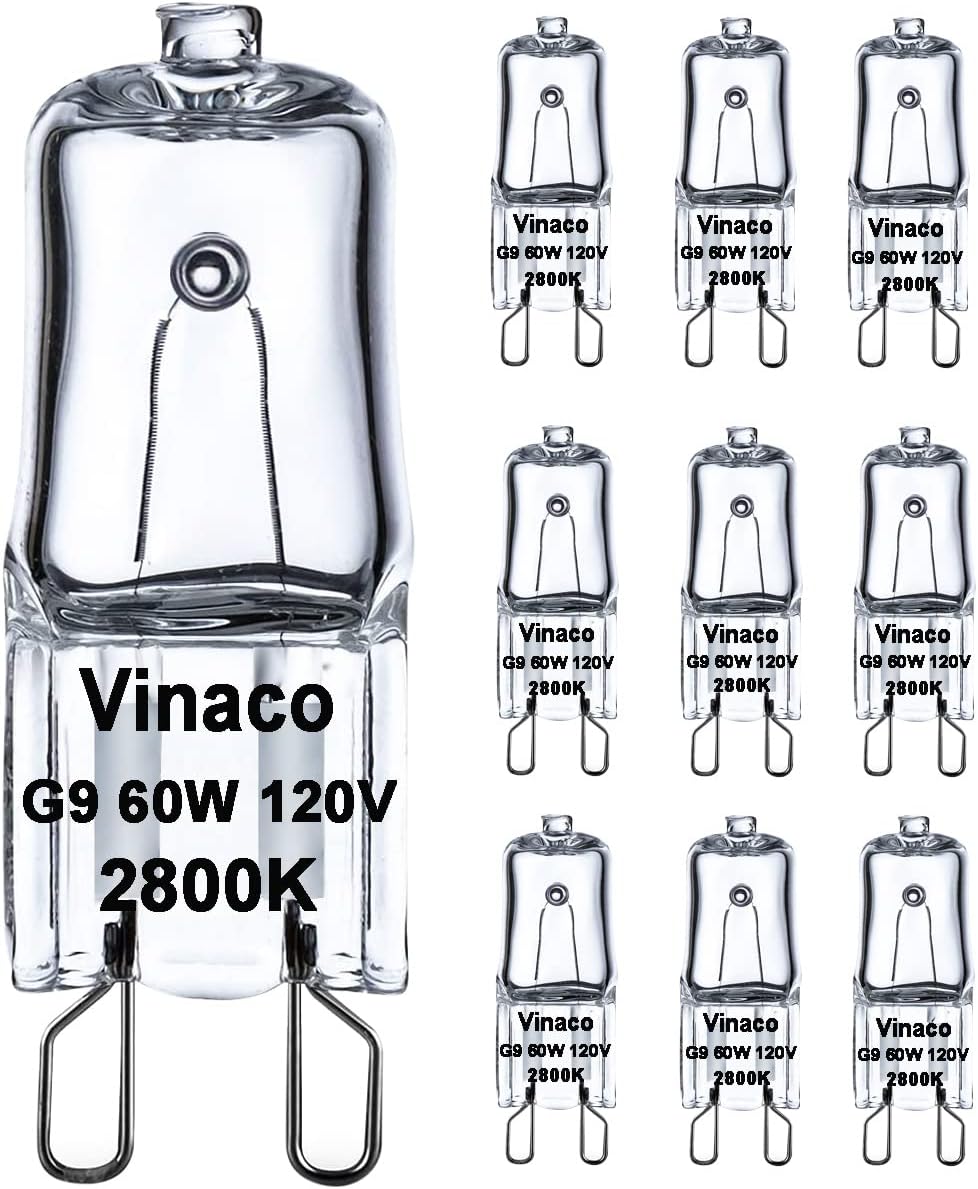 G9 Halogen Bulb 60 Watt- 10 Pack Premium Quality G 9 Bulb 60W, G9 Warm ...