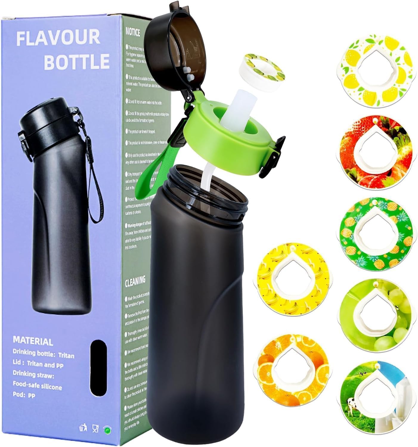 Amazon.com: Air Water Bottle, Air Water Bottle with 7 Flavor Pods ...