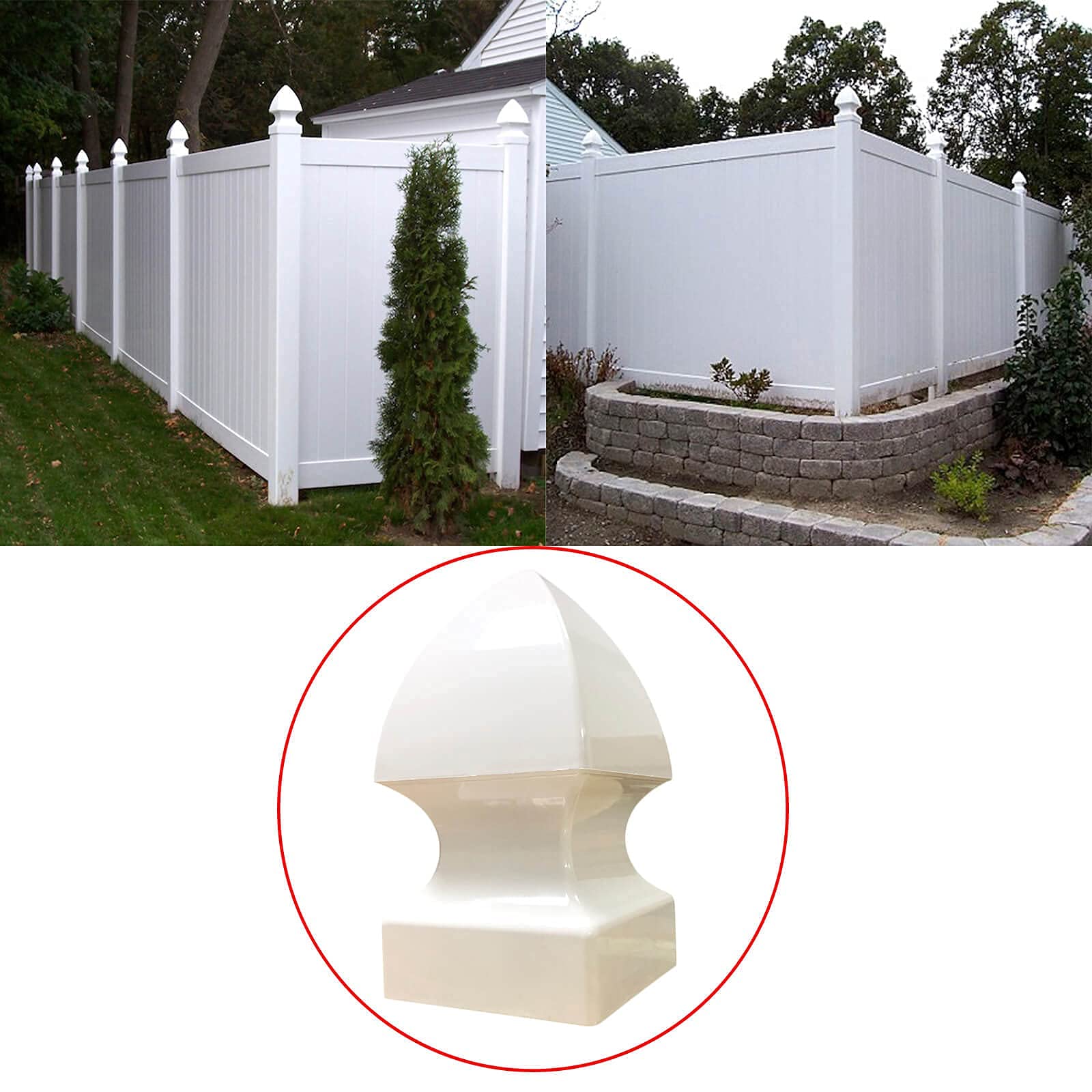 Classic Gothic Vinyl Fence 4'x8' Baltimore Contemporary Closed Picket