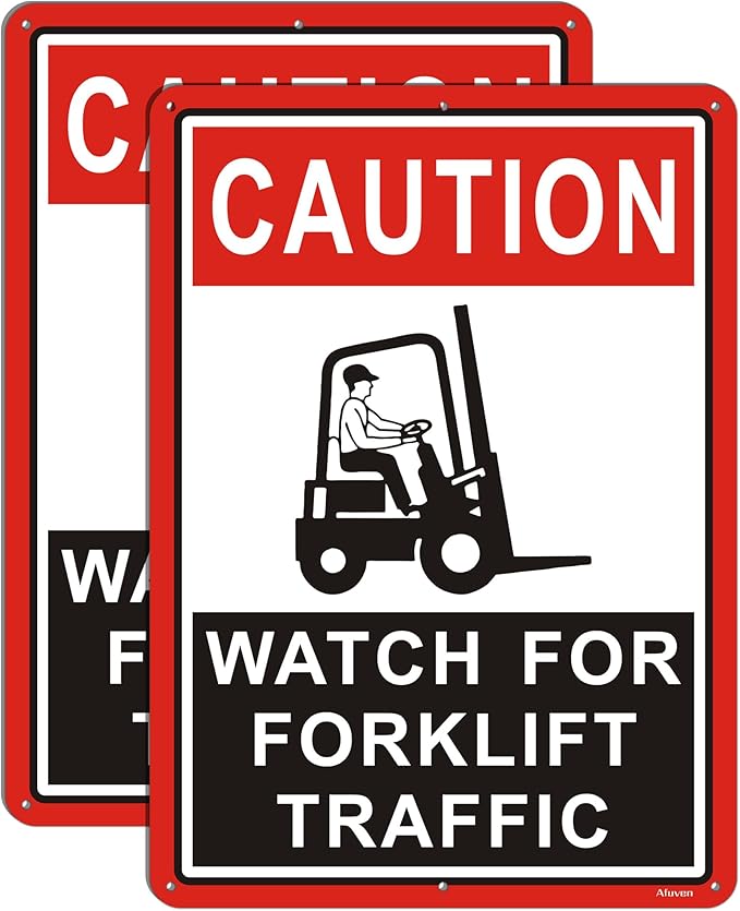 Amazon.com: Caution Watch for Forklift Traffic Signs 14”x 10” Forklift ...