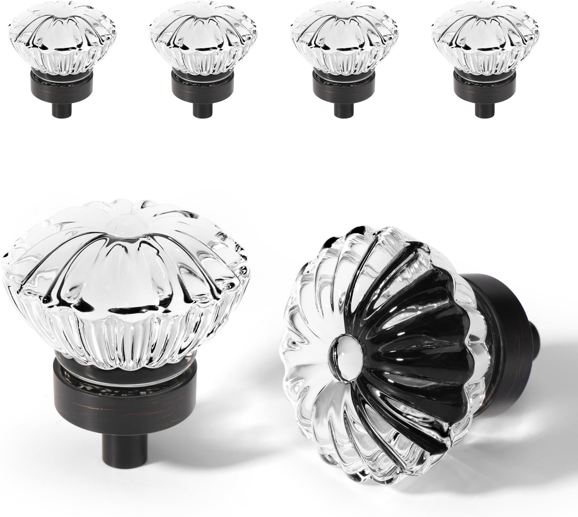 Perilla Home Set of 6 Crystal Knobs Decorative Glass Knobs for Room ...