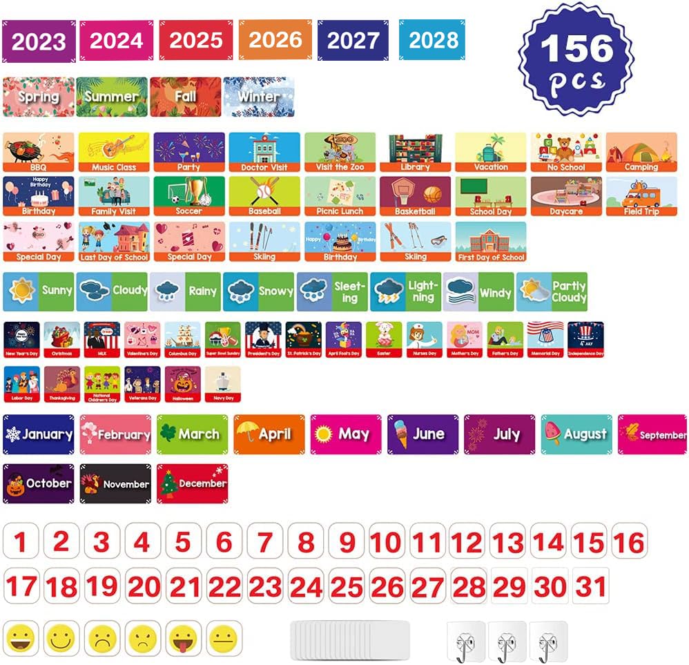 Snapklik.com : Calendar And Weather Pocket Chart For Kids Learning ...