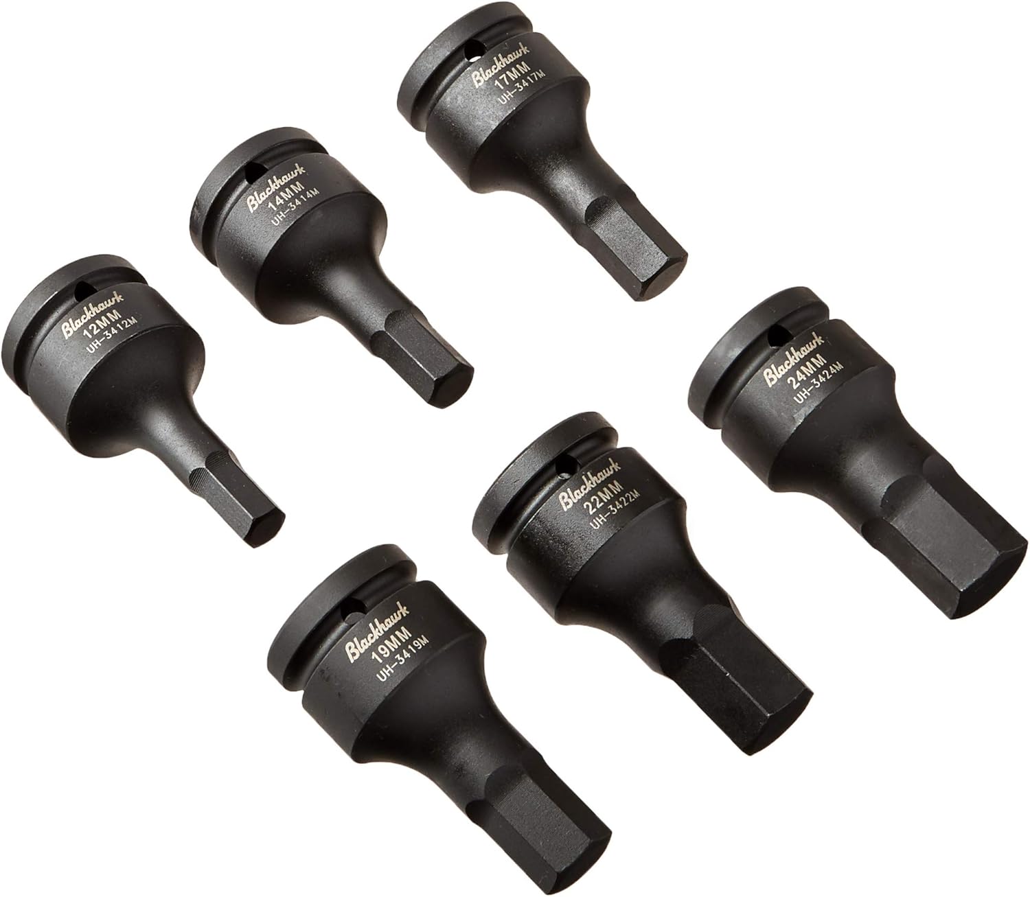 Blackhawk By Proto UH-3406MS Drive Metric Hex Bit Impact Socket Set, 3/ ...